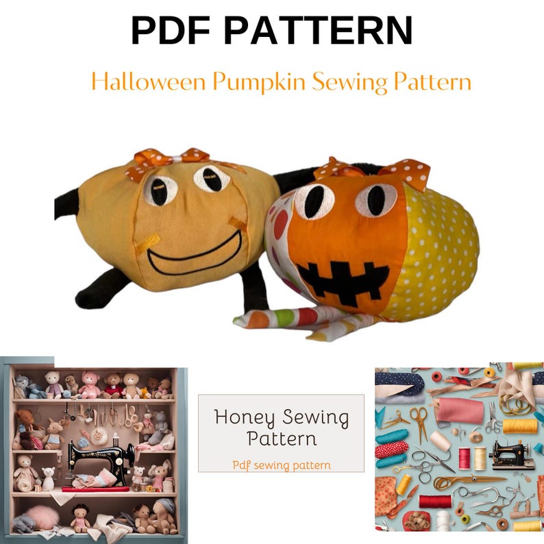 Pumpkin Sewing Pattern Pdf Pattern, Step-by-step Tutorial for Instant Download, Showing How to ...
