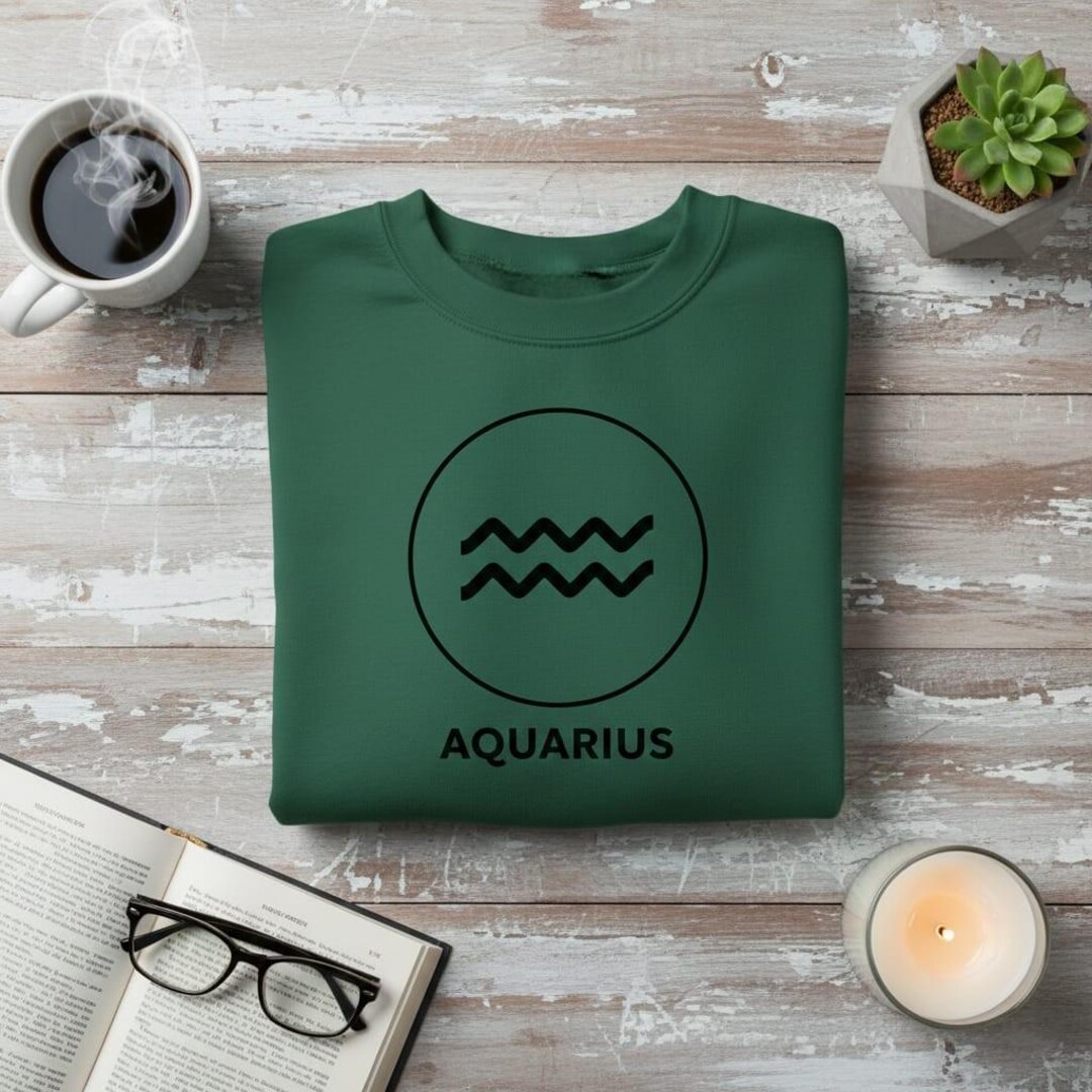 Aquarius Zodiac SVG/PNG | Minimal Line Art Astrology Sign, Water Bearer ...