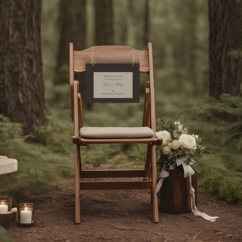 Editable Reserved Seat Template for Weddings | Personalized "in Loving ...