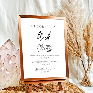 Decorate a Block Baby Shower Party Table Sign, Minimalist Baby Shower ...