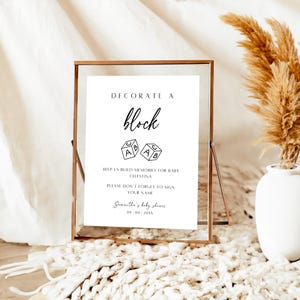 Decorate a Block Baby Shower Party Table Sign, Minimalist Baby Shower ...