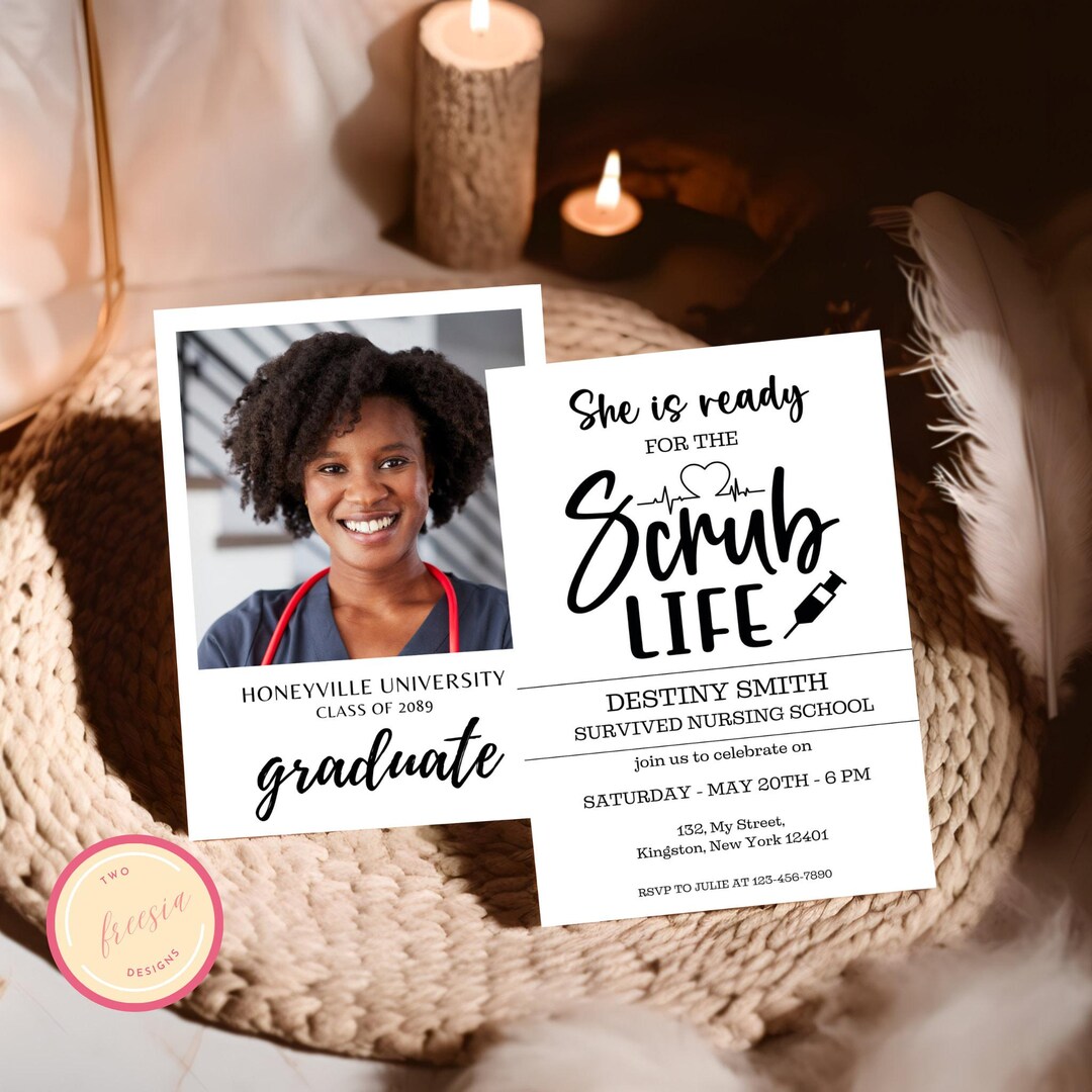 Graduation Party Invitation Template - Rn - Medical School - Nurse ...