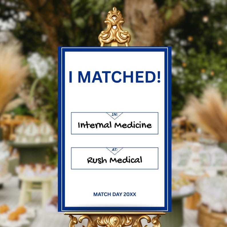Editable Residency Match Day Sign 2026 | Digital Download | Q5H9D - Etsy
