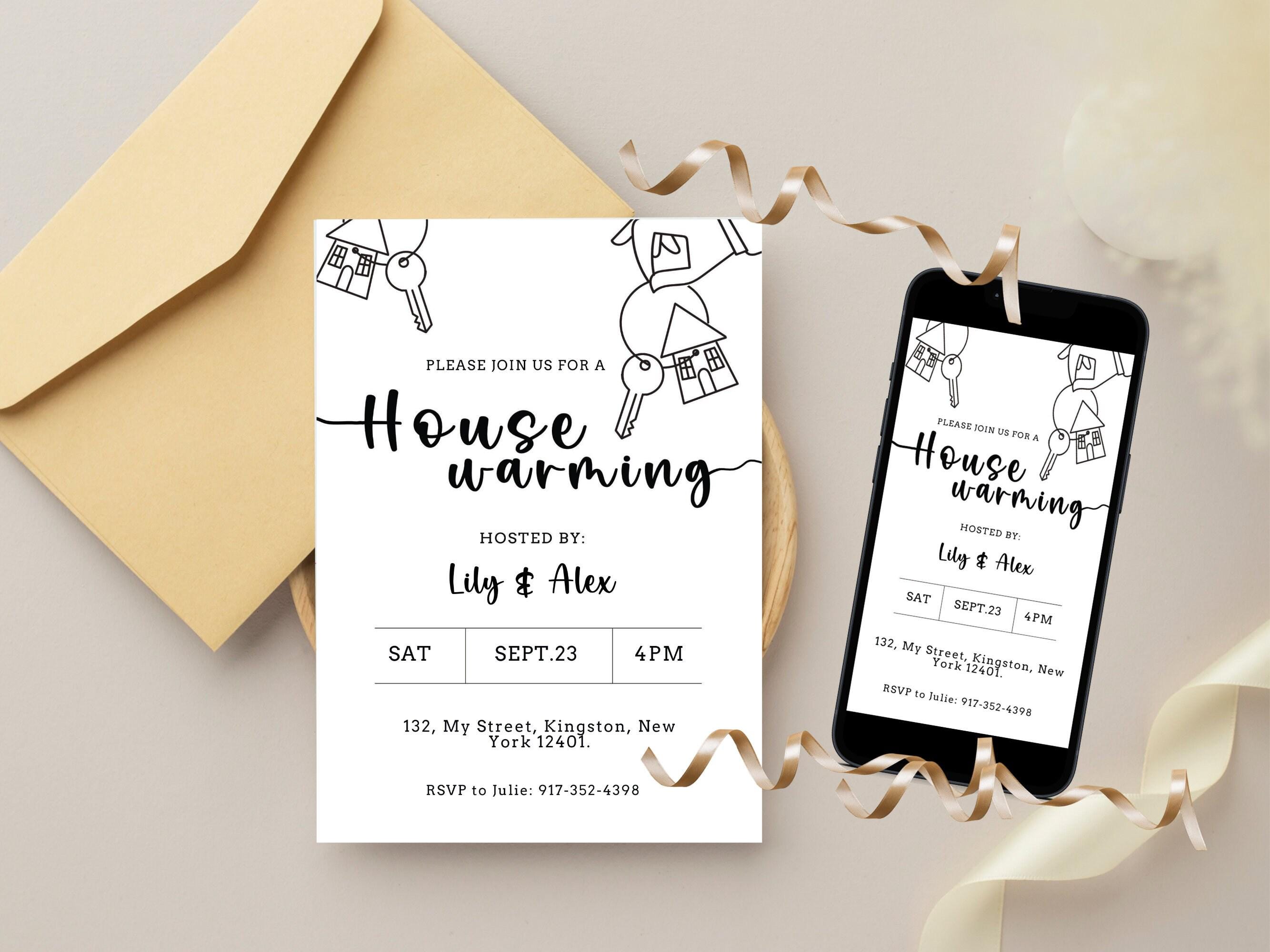 Minimal House Warming Invitation - Editable House Warming Text ...