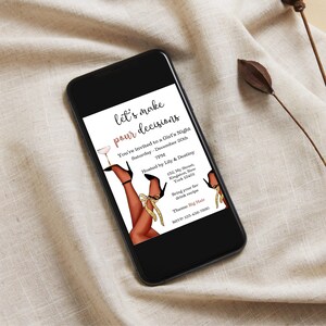 Let's Make Pour Decisions Invitation Template - Editable Ladies Night ...