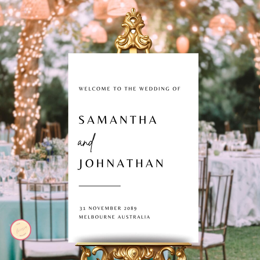 Wedding Welcome Sign, Editable Welcome Poster, Printable Wedding ...