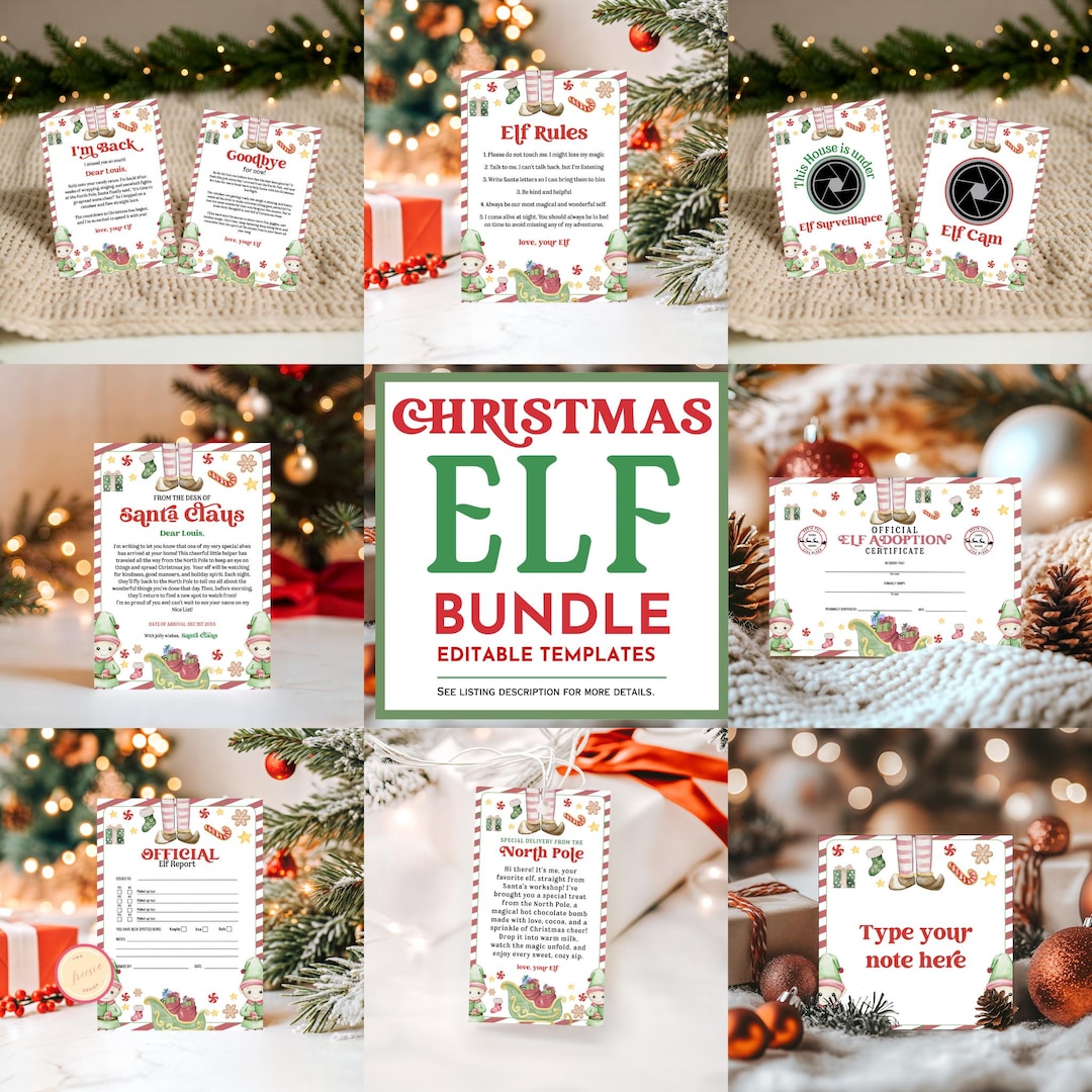 Editable Christmas Elf Activity Kit Bundle (digital Download) - Etsy