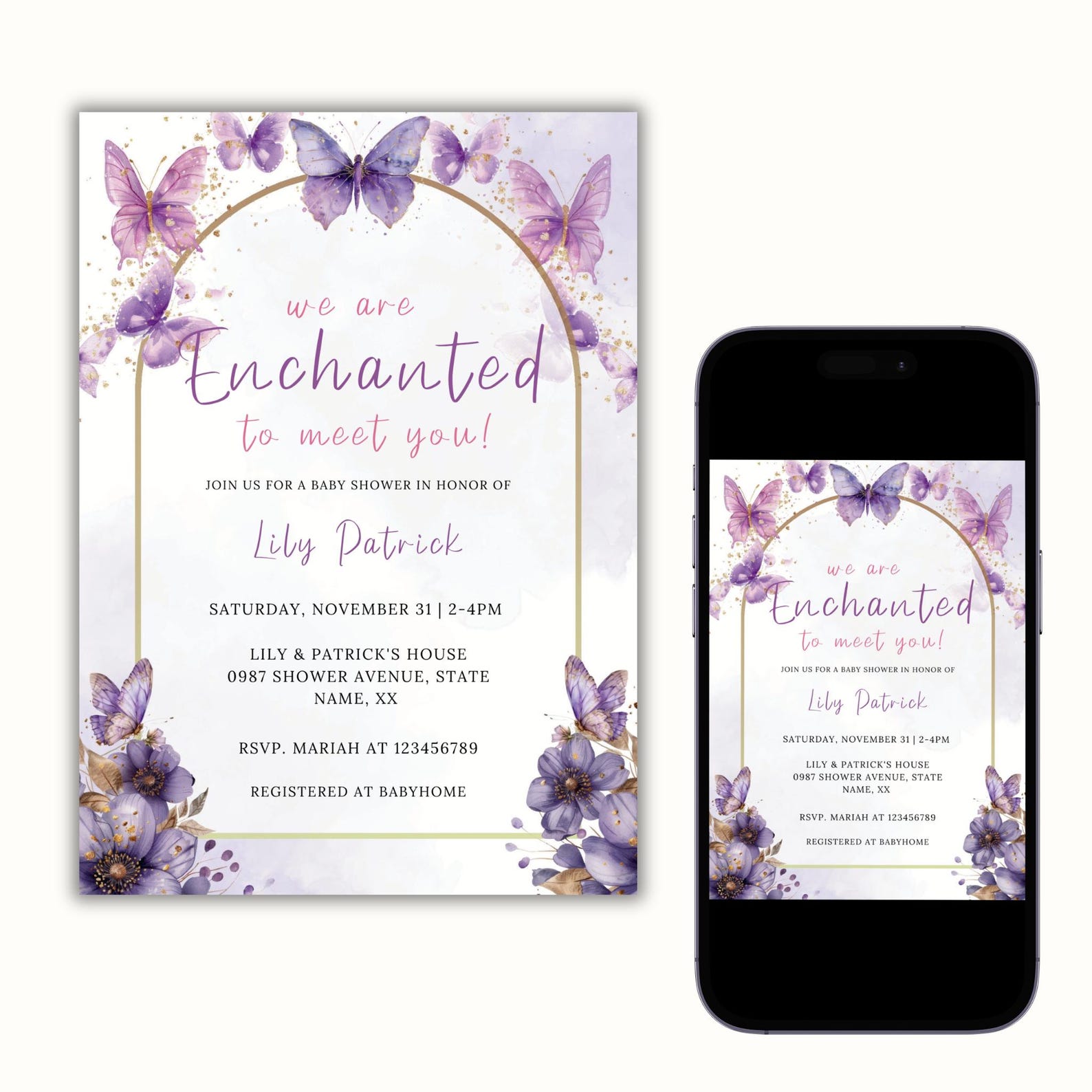 We Are Enchanted to Meet You Baby Shower Invitation, We're Enchanted to ...