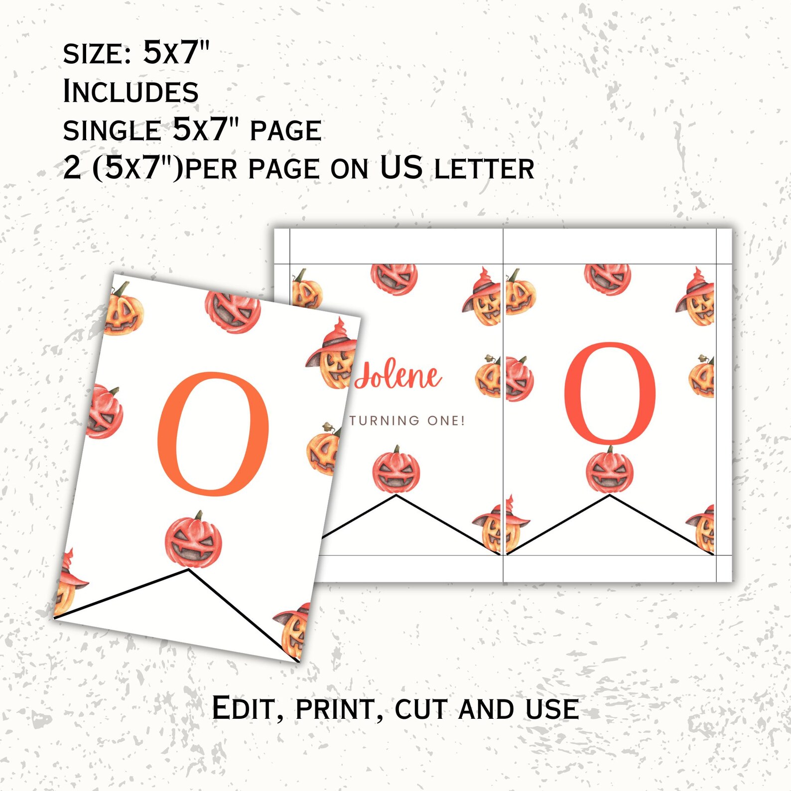 Editable Pumpkin Birthday Decor - High Chair Banner - 1st Pumpkin ...