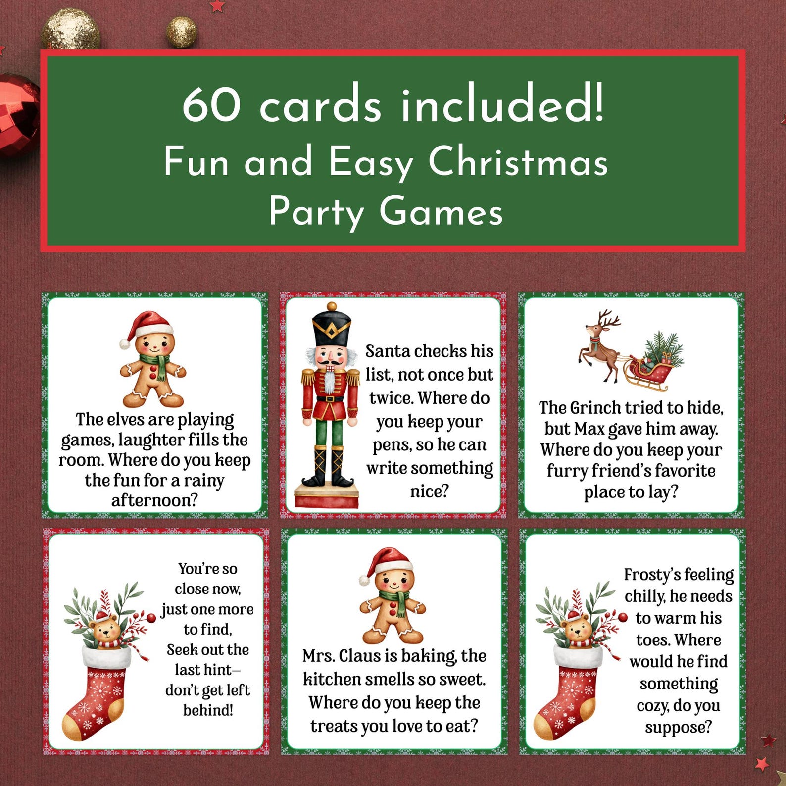Christmas Scavenger Hunt, Christmas Treasure Hunt Clues for Kids ...