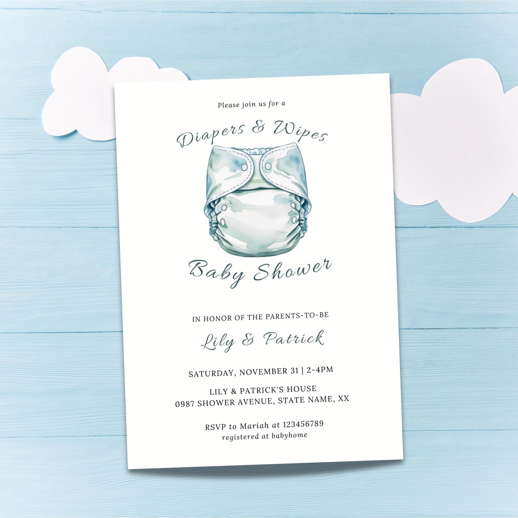 Diapers and Wipes Shower Invitation Bundle, Diaper Shower Invite ...