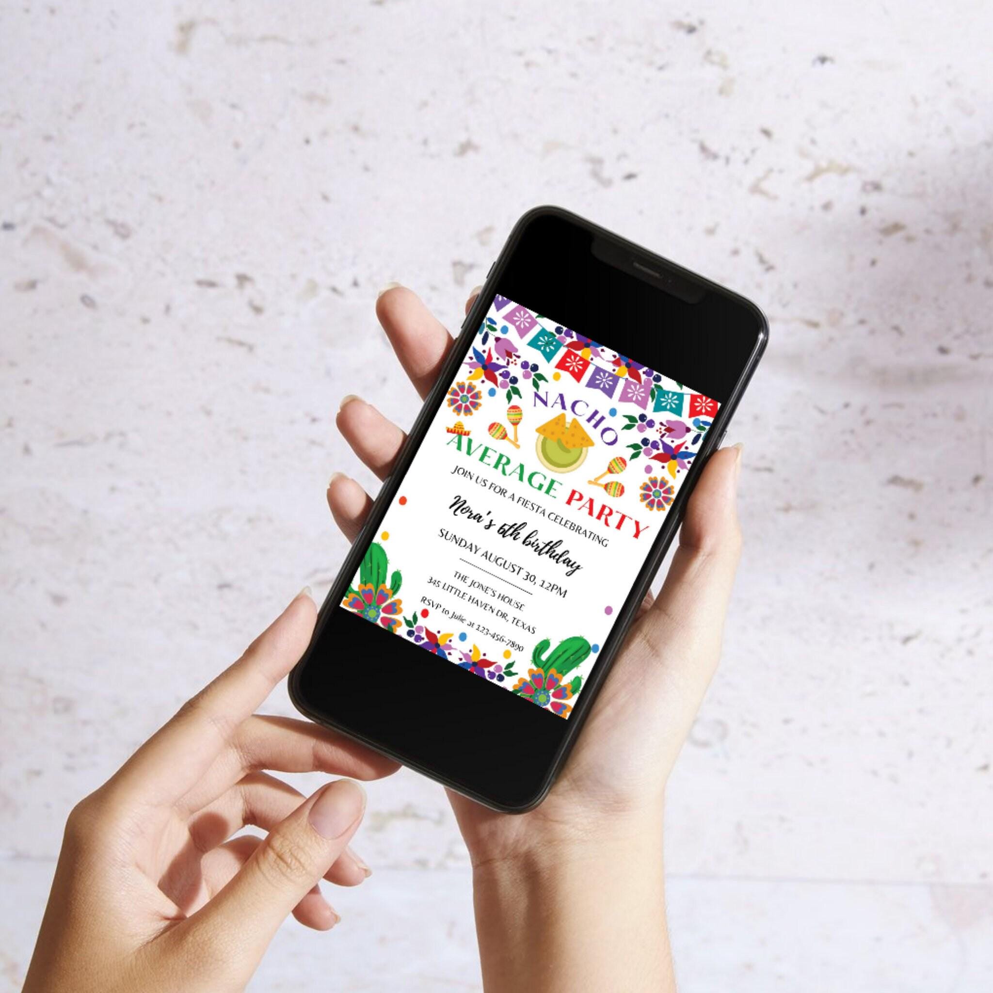 Nacho Average Party Invitation Any Age Taco Invite Mexican Fiesta Theme ...