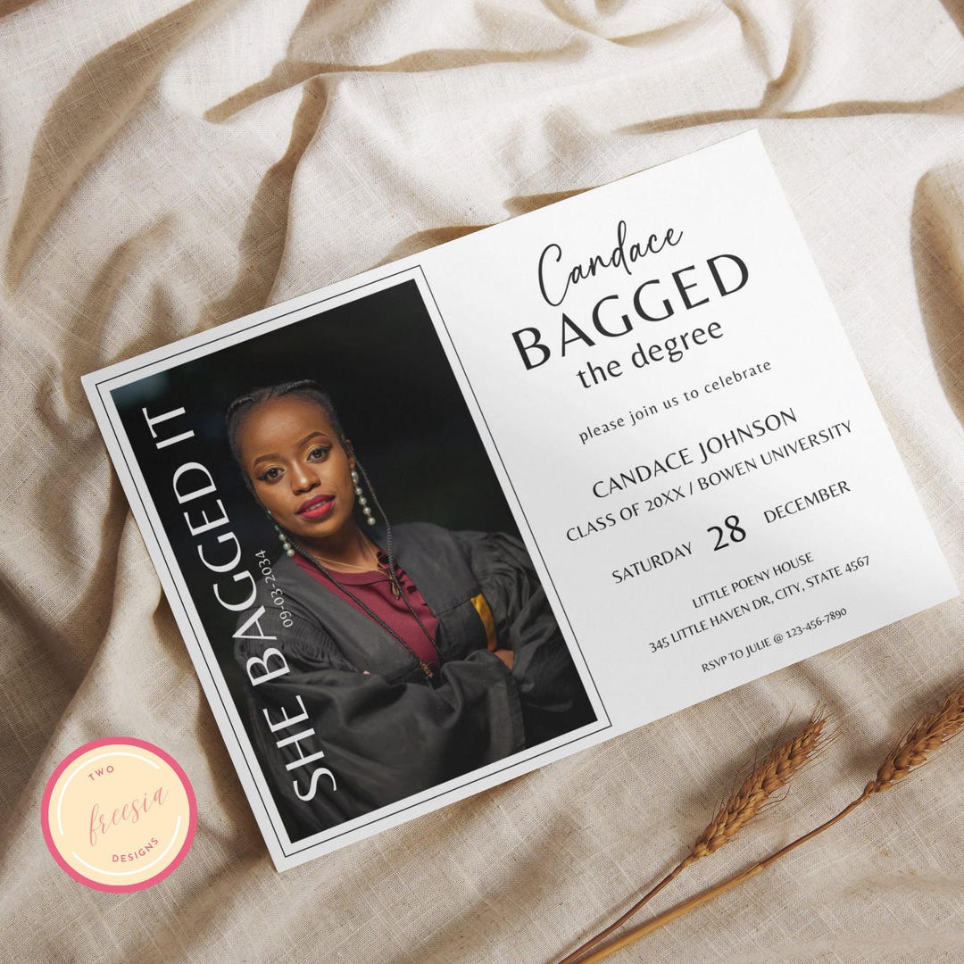 2025 Modern Graduation Party Invitation Template - Photo Graduation ...