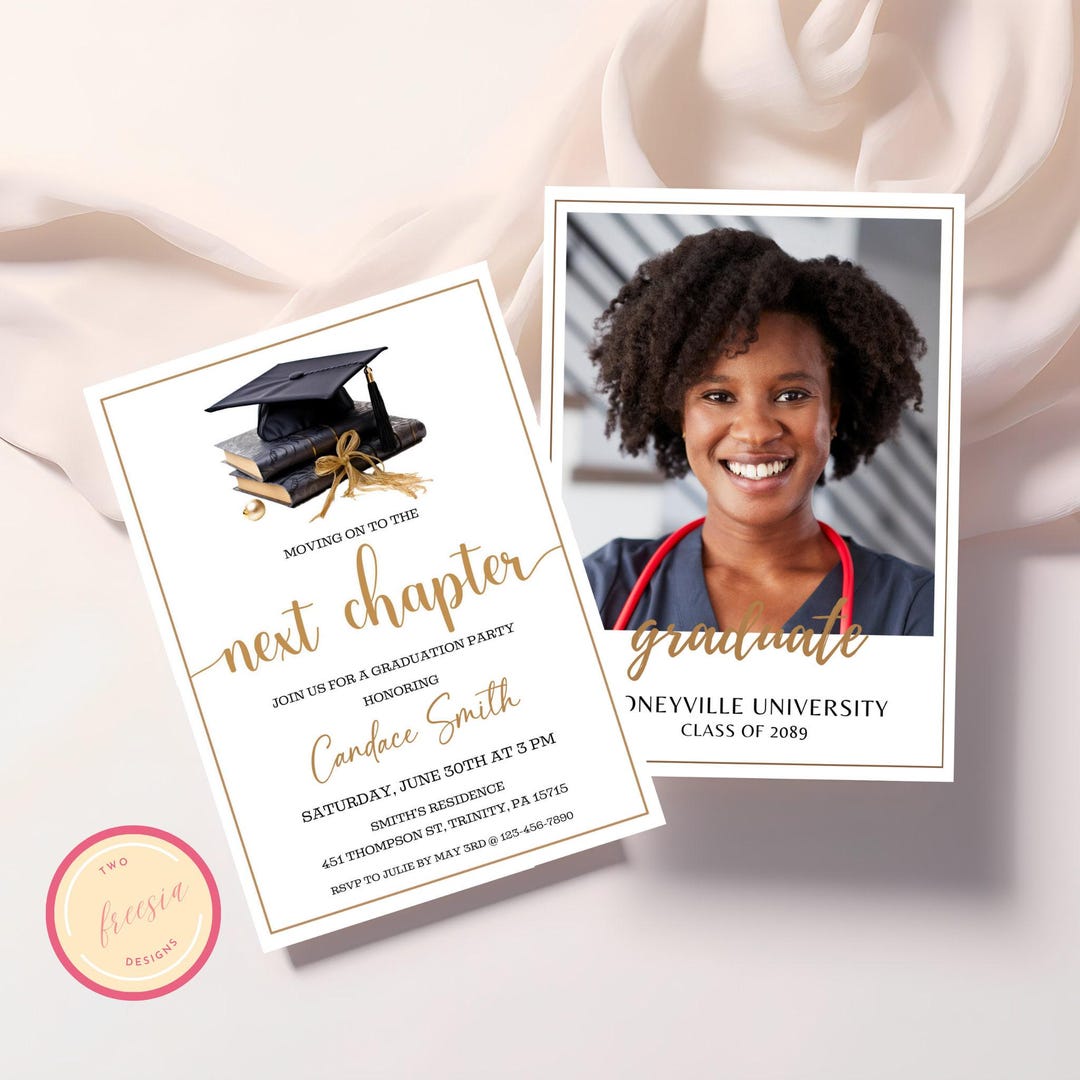 Editable Modern Graduation Announcement - Graduation Invitation ...