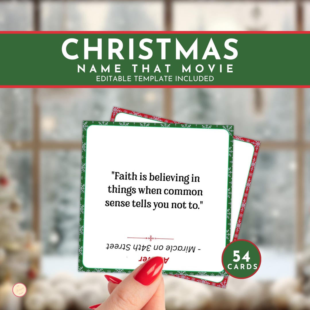 Name the Christmas Movie Game, Printable Christmas Game for Adults ...