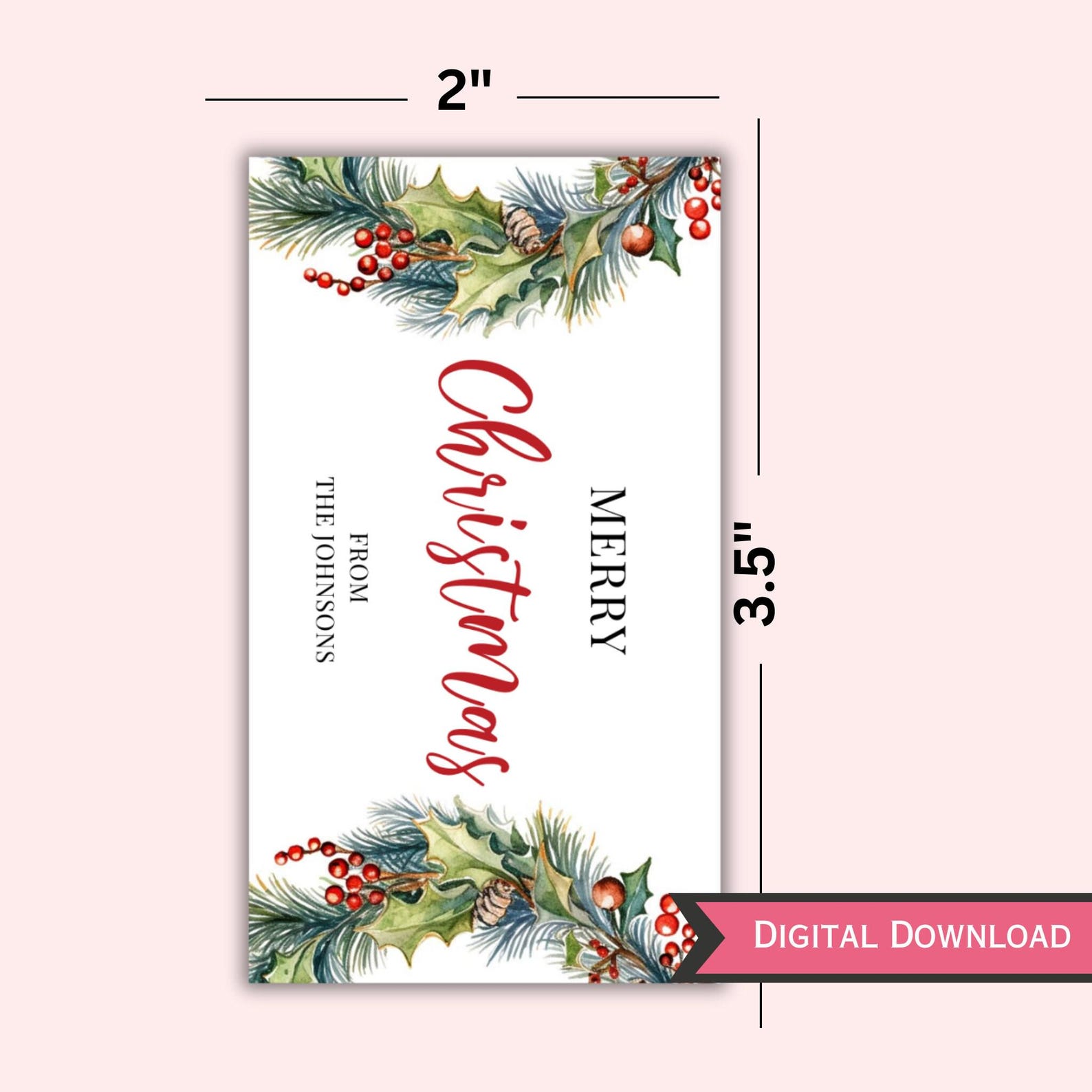 Editable Merry Christmas Gift Tag Printable Christmas Gift Tag - Merry ...