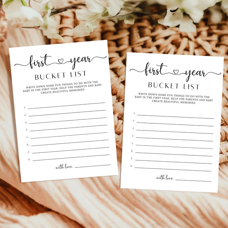 Editable Baby Bucket List Game Template, Gender Neutral, Minimalist ...