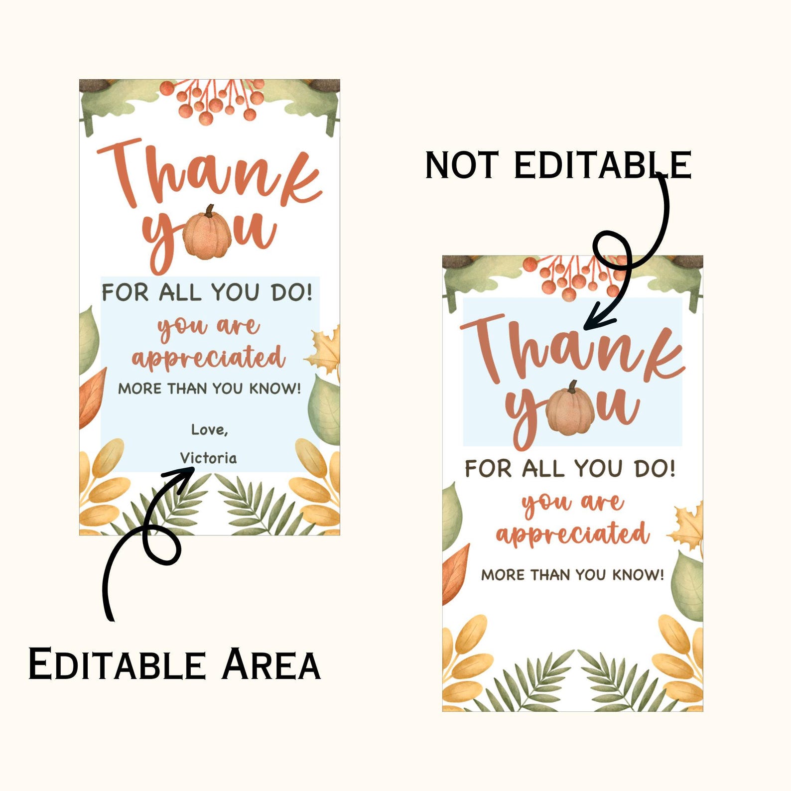 Fall Thank You Tags - Fall Appreciation Tags for Staff Appreciation ...
