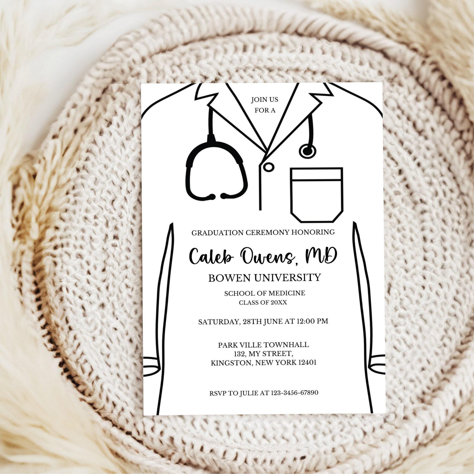 Medical School - Bsn - Rn Graduation Party Invitation Template - Nurse ...