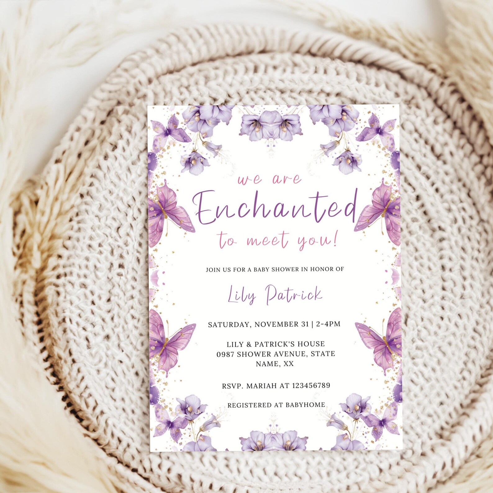 Enchanted to Meet You Baby Shower Invitation, We're Enchanted to Meet ...