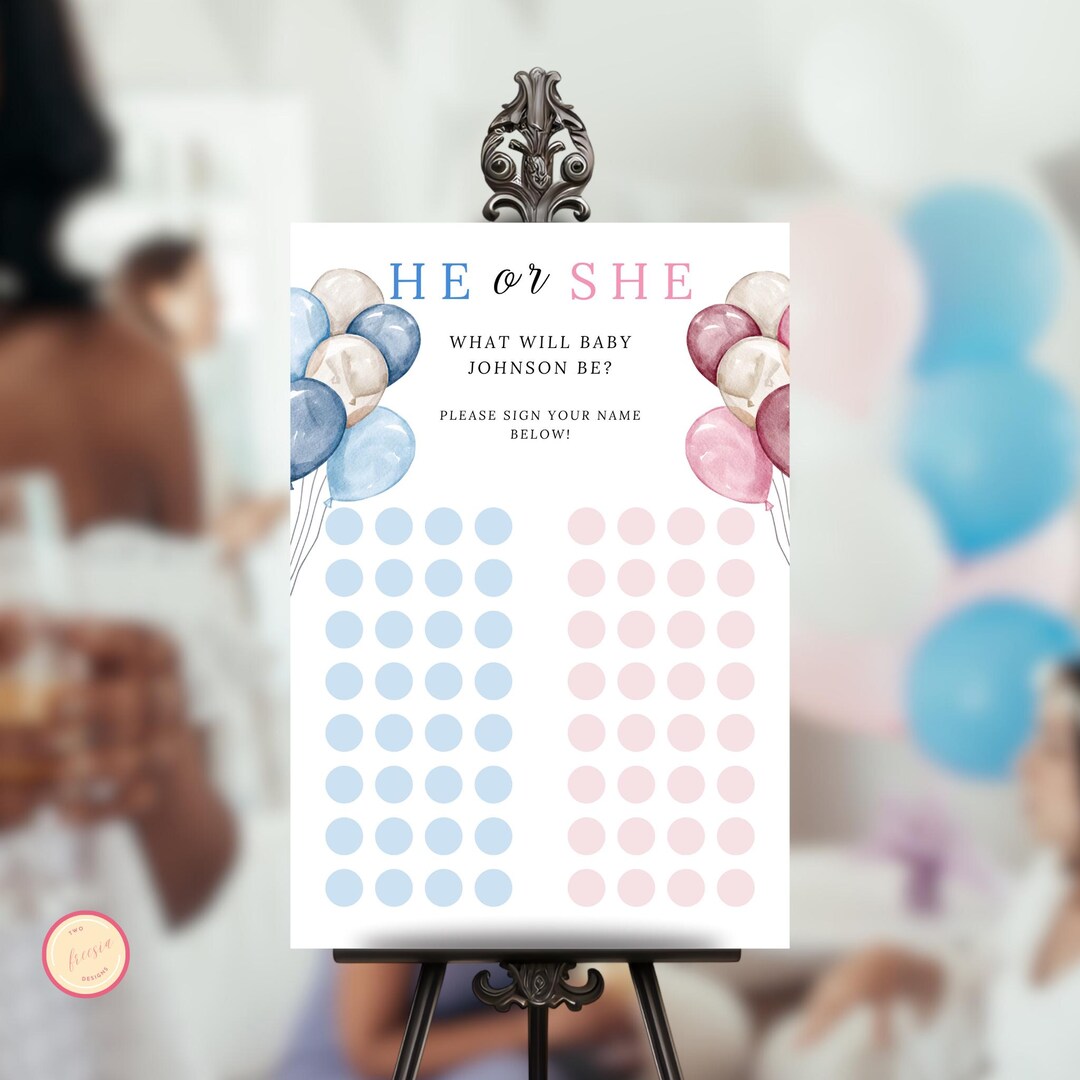 He or She What Will Baby Be, Gender Reveal Voting Sign, Guess the ...