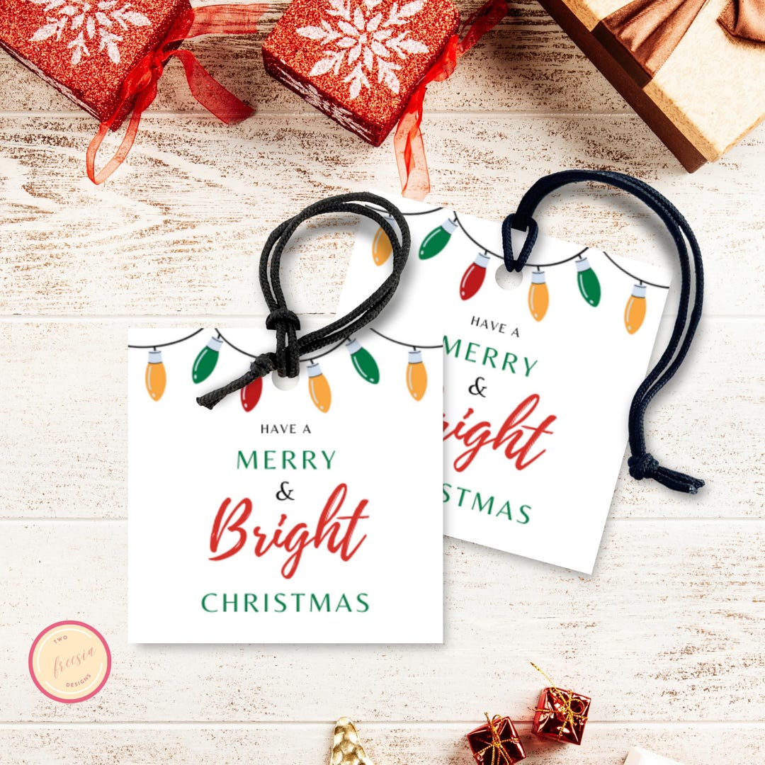 Have a Merry and Bright Christmas Gift Tag Printable - 3x3 Cookie Label ...