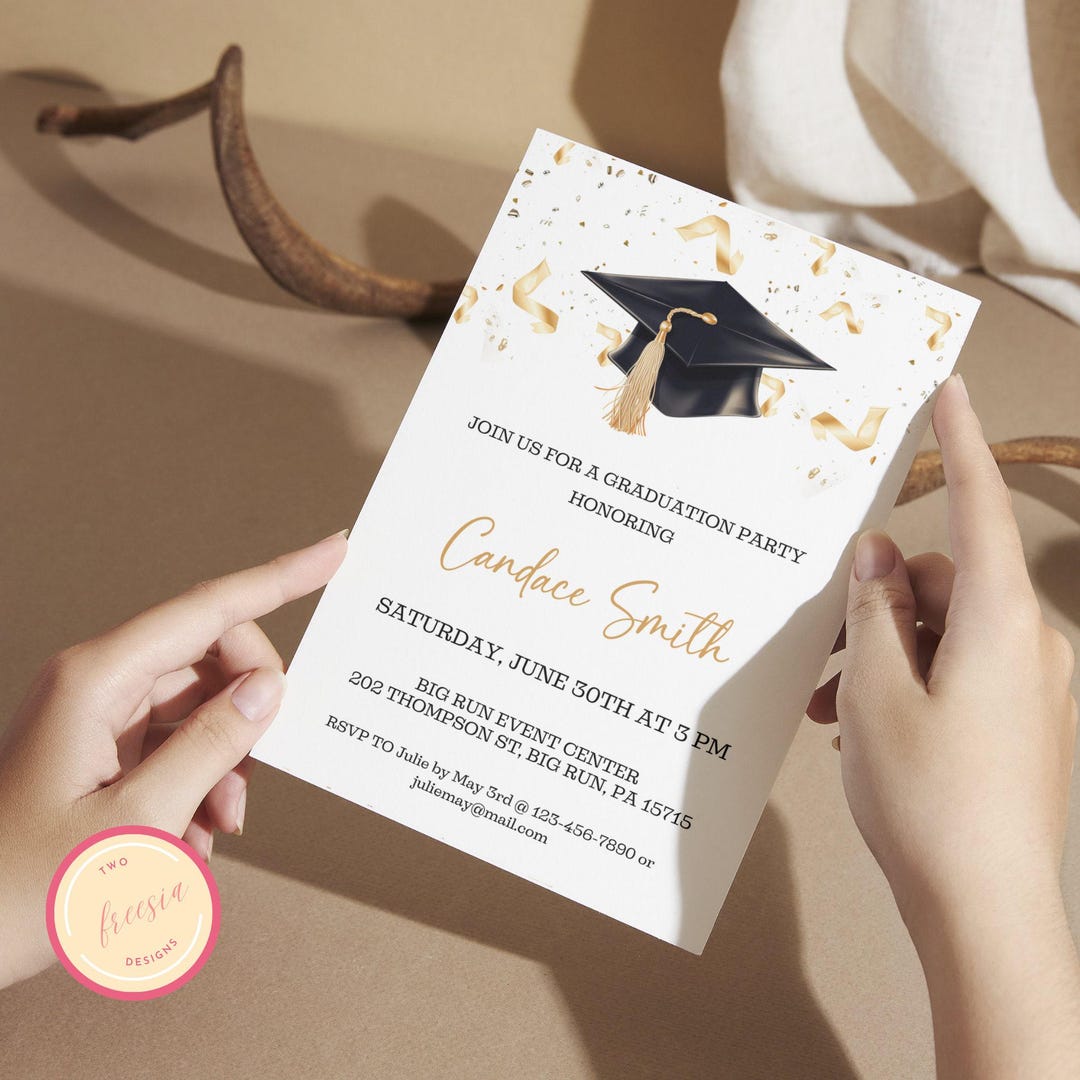 Class of 2025 Graduation Party Invitation Template - Editable Senior ...