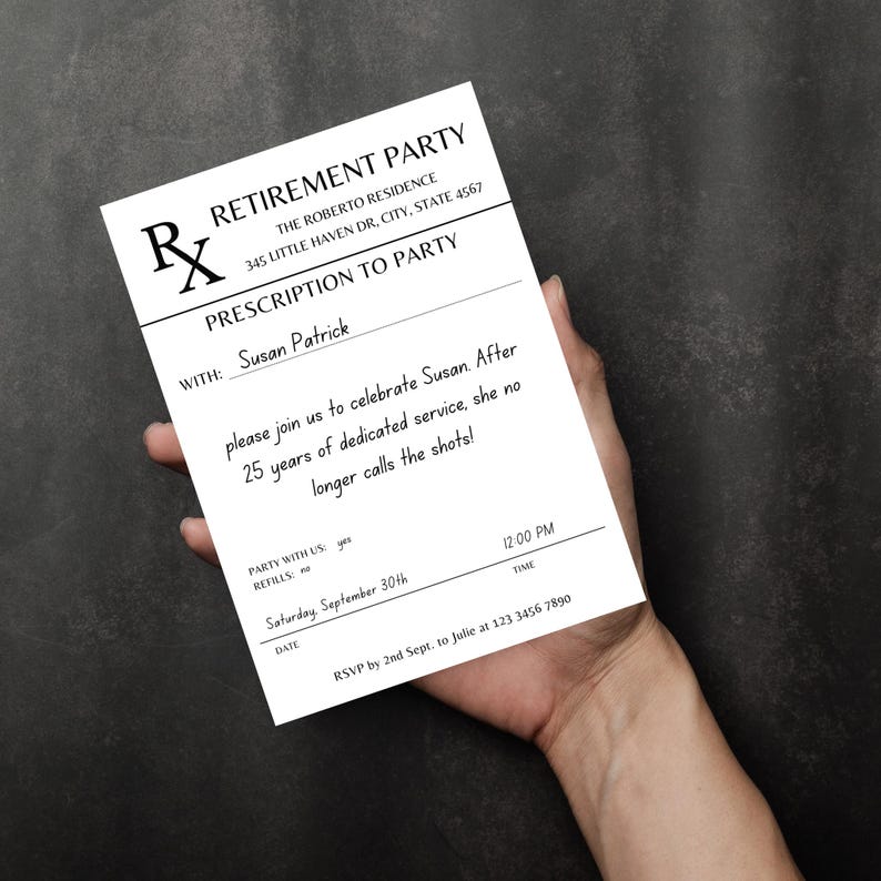 Medical/nurse/doctor/pharmacist Retirement Party Invitation Template ...