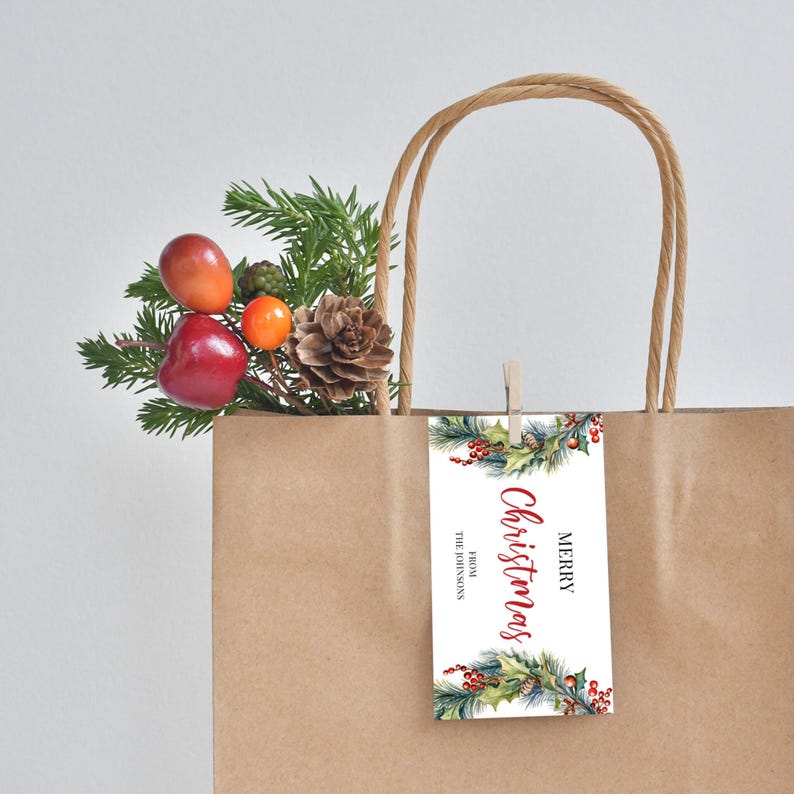 Editable Merry Christmas Gift Tag Printable Christmas Gift Tag Merry ...