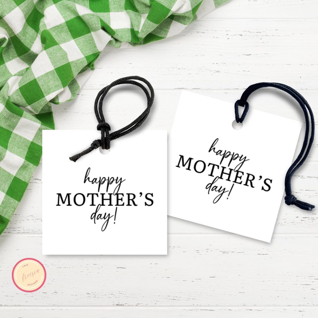 Modern Happy Mother's Day Gift Tag - Printable Minimal Favor Tags for ...