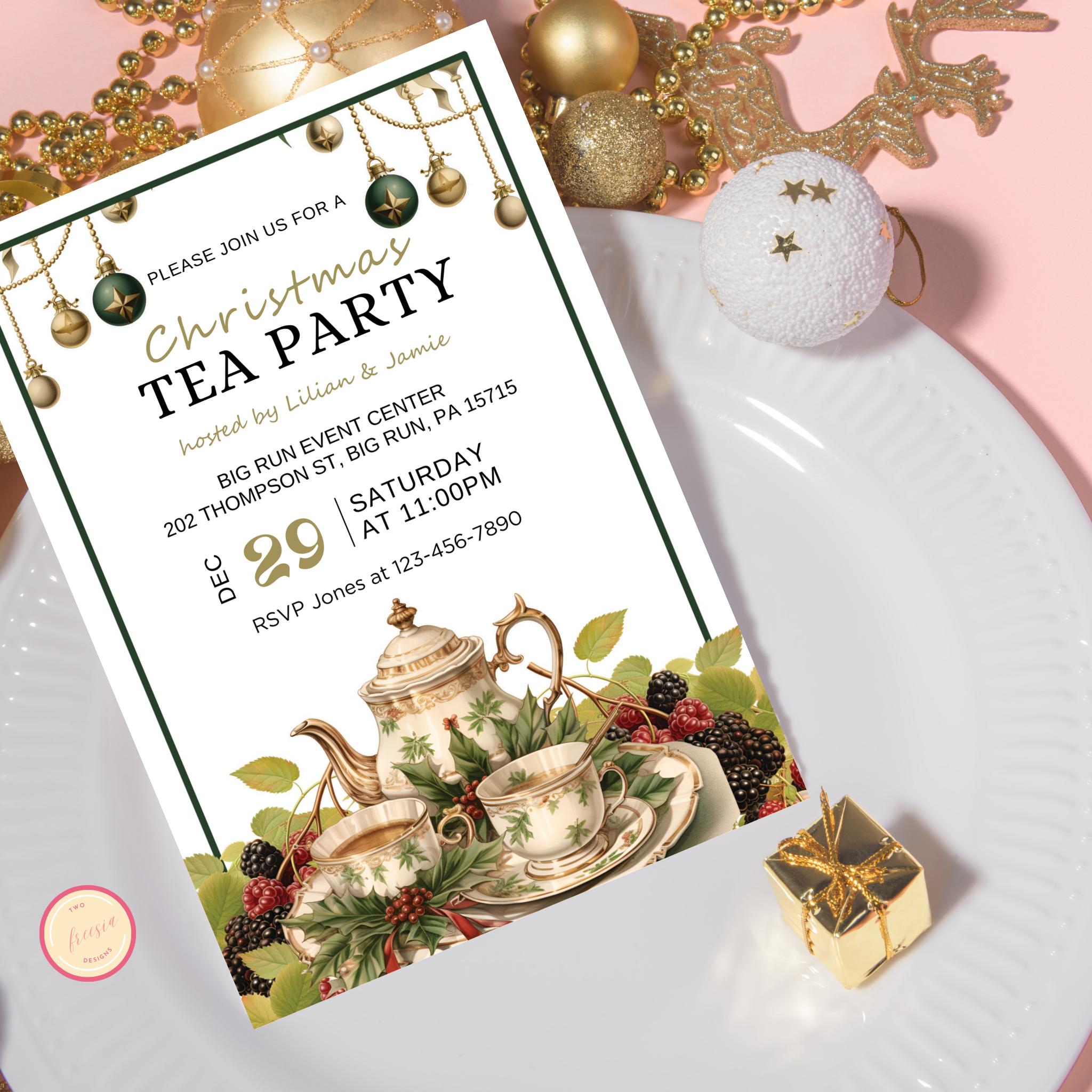 Vintage Christmas Tea Party Invitations Vintage Tea Party Invitation