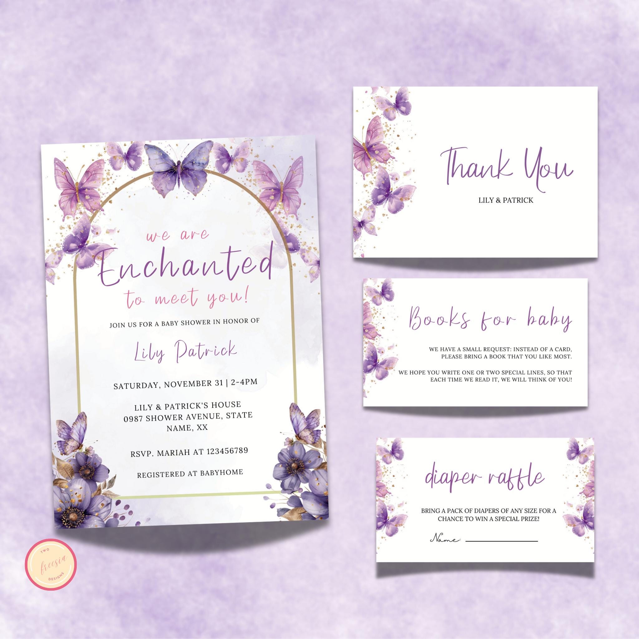 We Are Enchanted to Meet You Baby Shower Invitation Bundle, We're ...