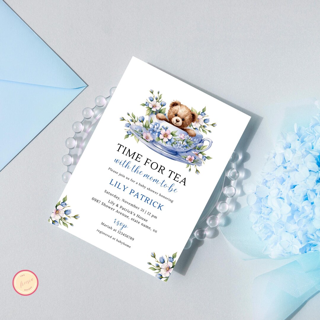 Time for Tea With the Mom to Be Invitation Template, Tea Party Baby ...