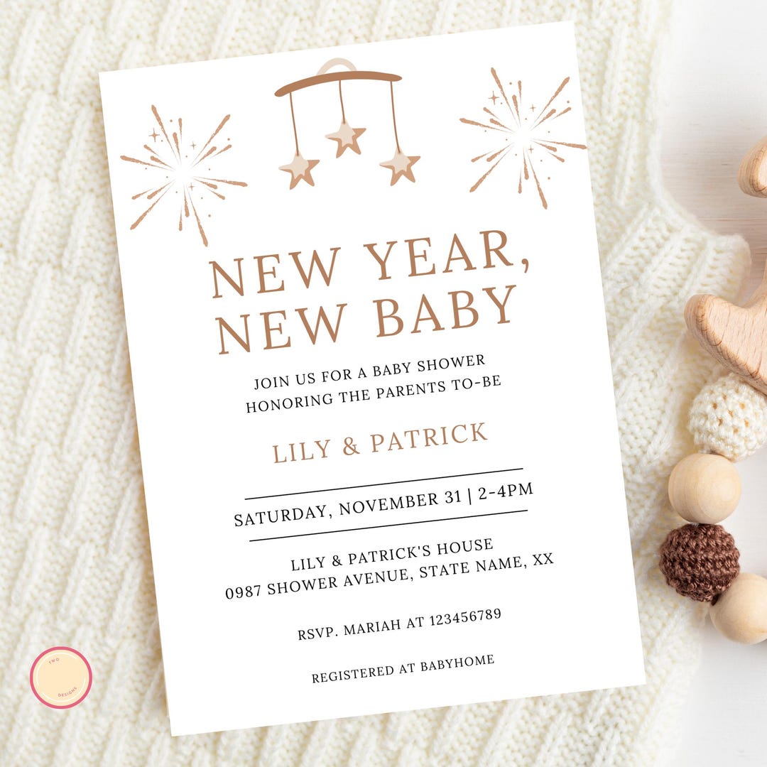 New Year, New Baby Shower Invitation Template, Holiday Party Invite ...