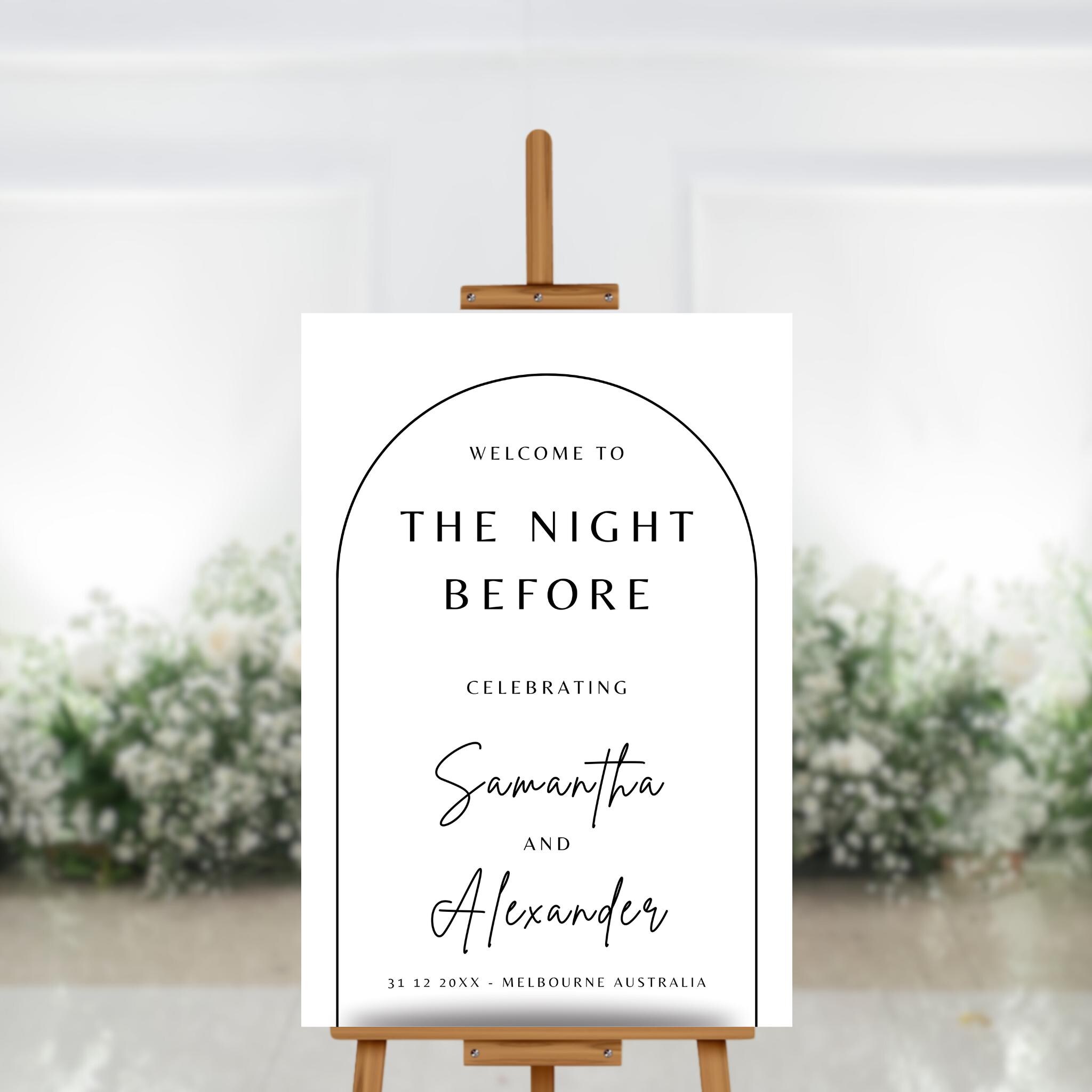 Editable the Night Before Sign, Minimalist Wedding Rehearsal Dinner ...