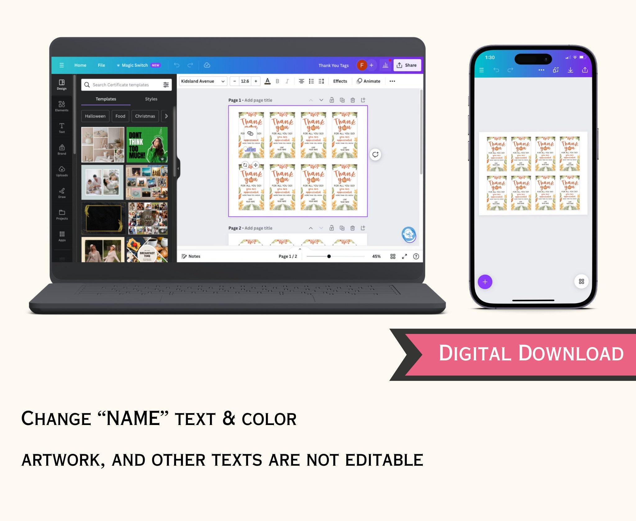 Fall Thank You Tags - Fall Appreciation Tags for Staff Appreciation ...