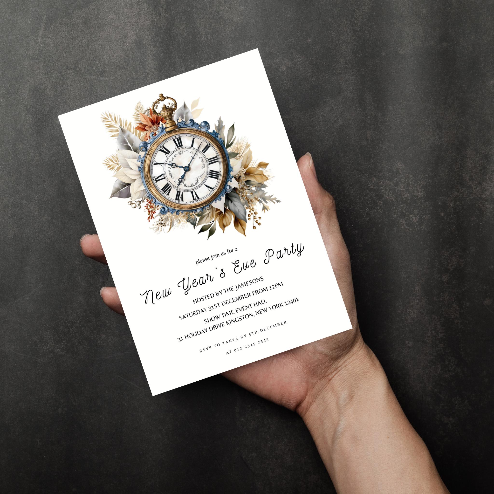 Editable New Years Eve Invitation, New Year Party Invitation - 2026 New ...