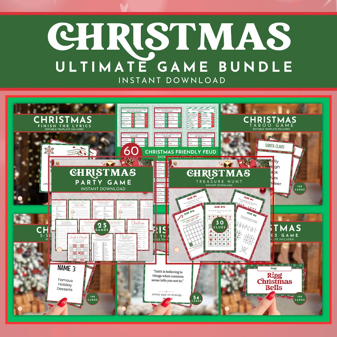 Ultimate Christmas Mega Game Bundle, Printable Party Games for Kids ...
