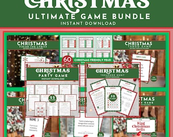 12 Printable Christmas Party Game Bundle, Printable Party Games for ...