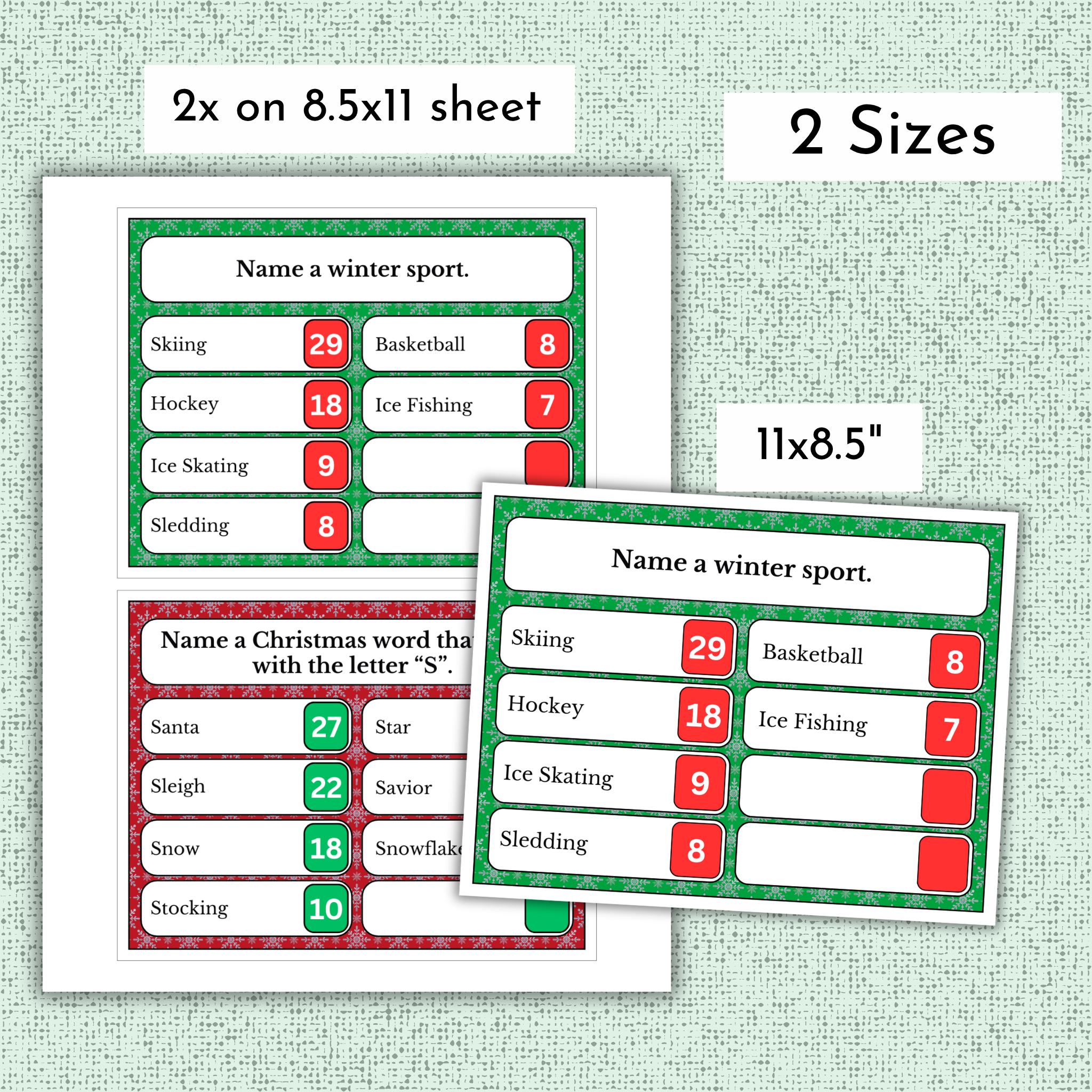 Christmas Friendly Feud, Printable Christmas Game, Christmas Activity ...