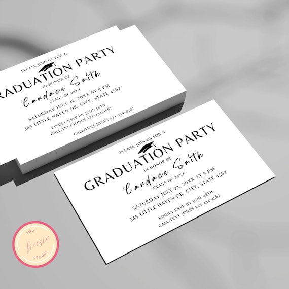 Graduation Party Card Inserts Graduation Party Insert Card, Celebrate