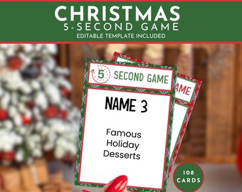 Christmas 5 Second Game, Printable Christmas Party Game for Adults ...
