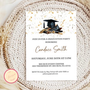 Confetti Graduation Invitation Template - Class of 2025 Graduation ...