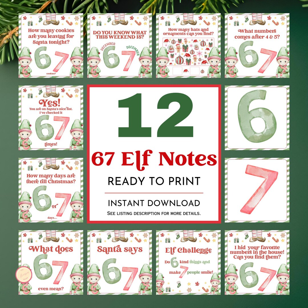 6-7 Theme Elf Note Cards and Prop | Instant Download | BECJ0 - Etsy