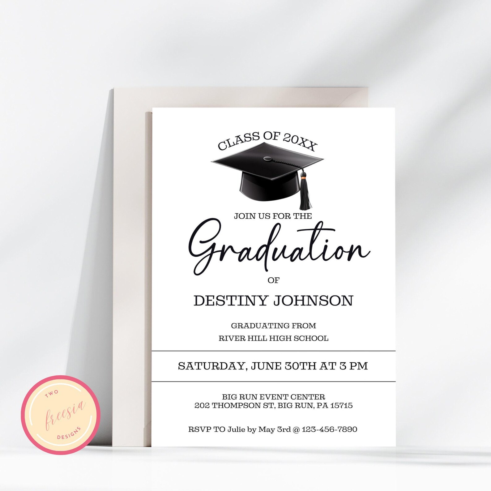 Modern Graduation Invitation Template - Class of 2025 Graduation Party ...