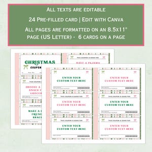Printable Christmas Coupon Book, Editable Kids Christmas Coupon Book ...