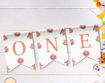 Editable Pumpkin Birthday Decor - High Chair Banner - 1st Pumpkin ...