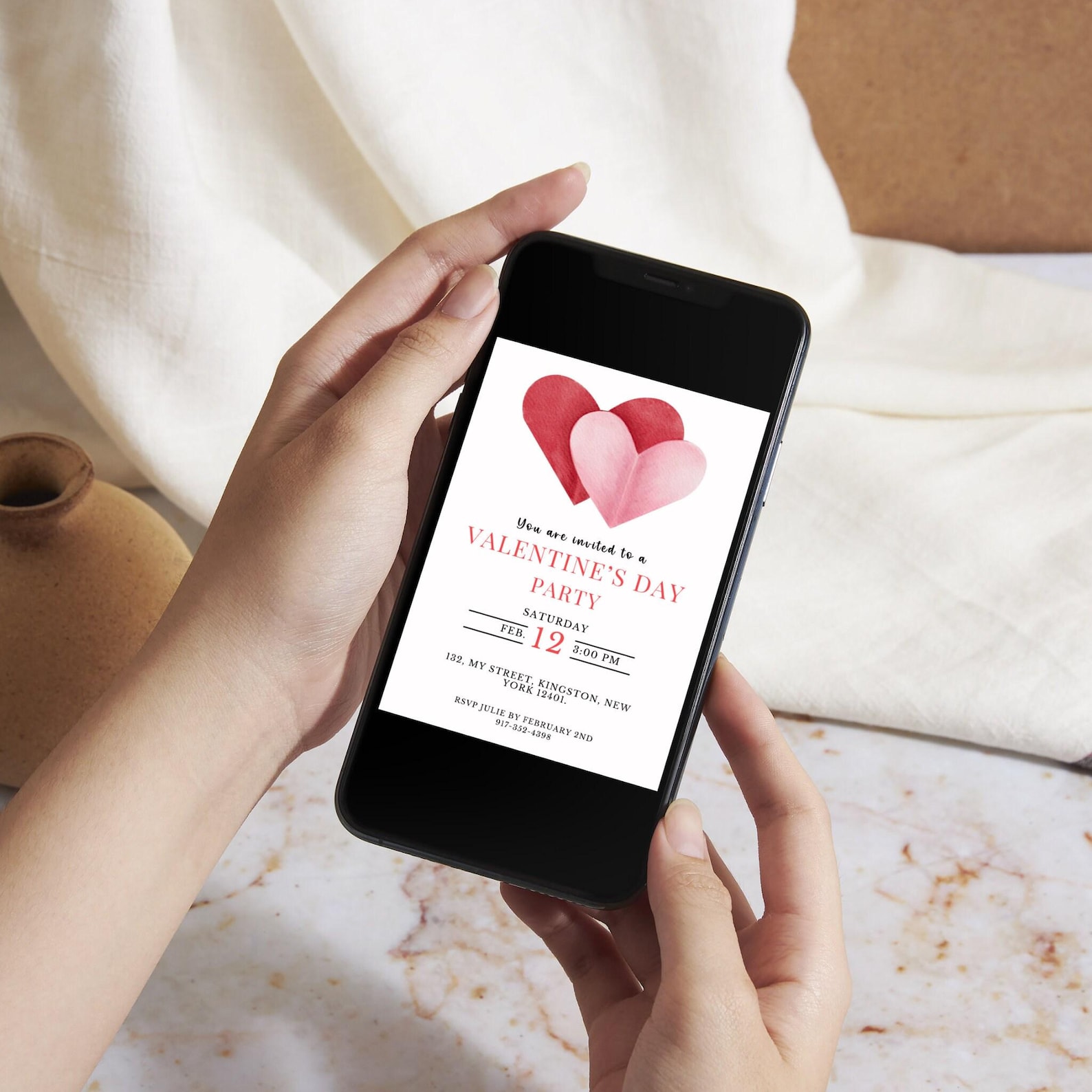 Editable Valentine's Invitation Template - Valentine's Day Invitation ...