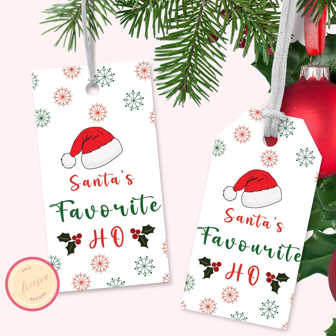 Santa Favourite Ho Gift Tag - Printable Christmas Gift Tag ...