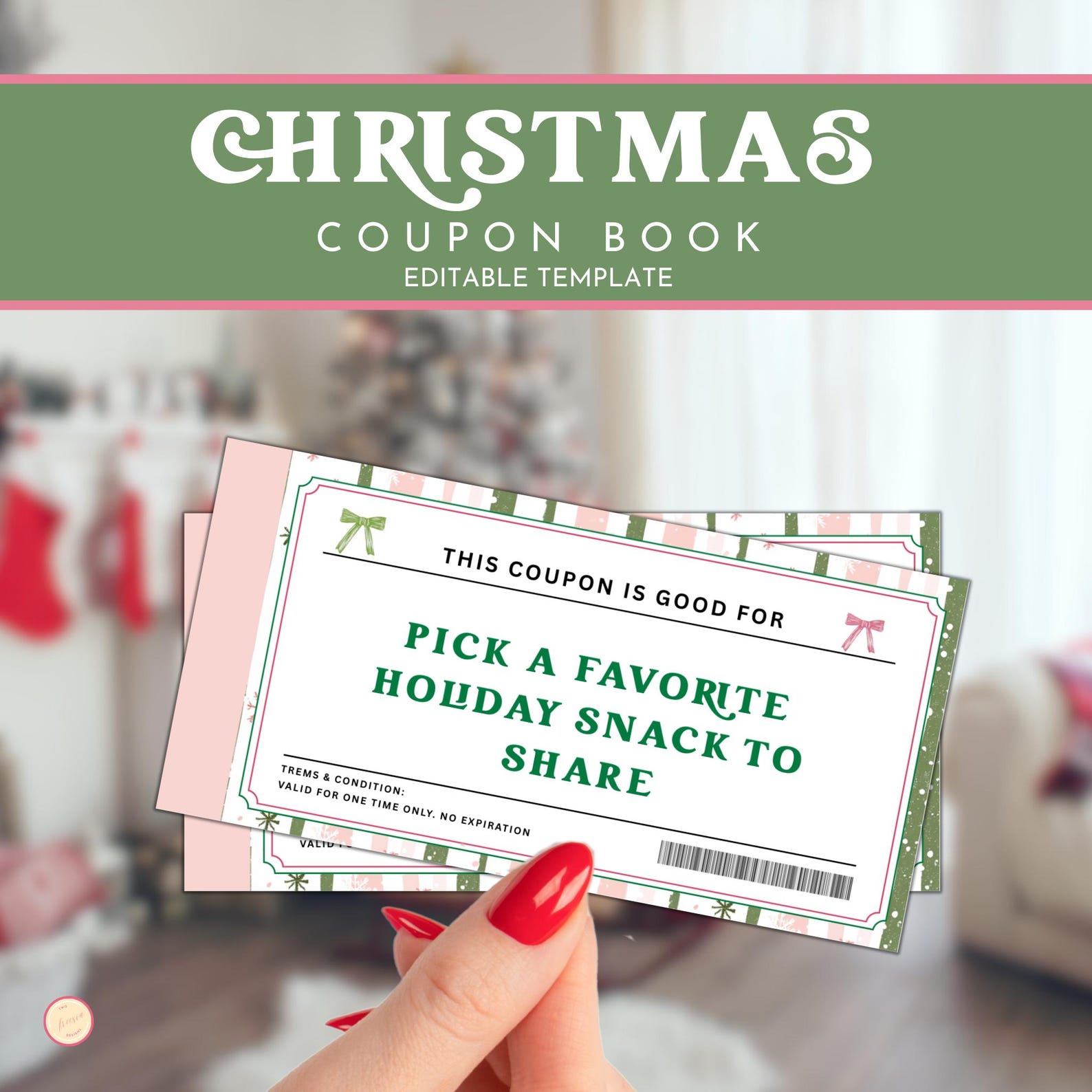 Printable Christmas Coupon Book, Editable Kids Christmas Coupon Book ...